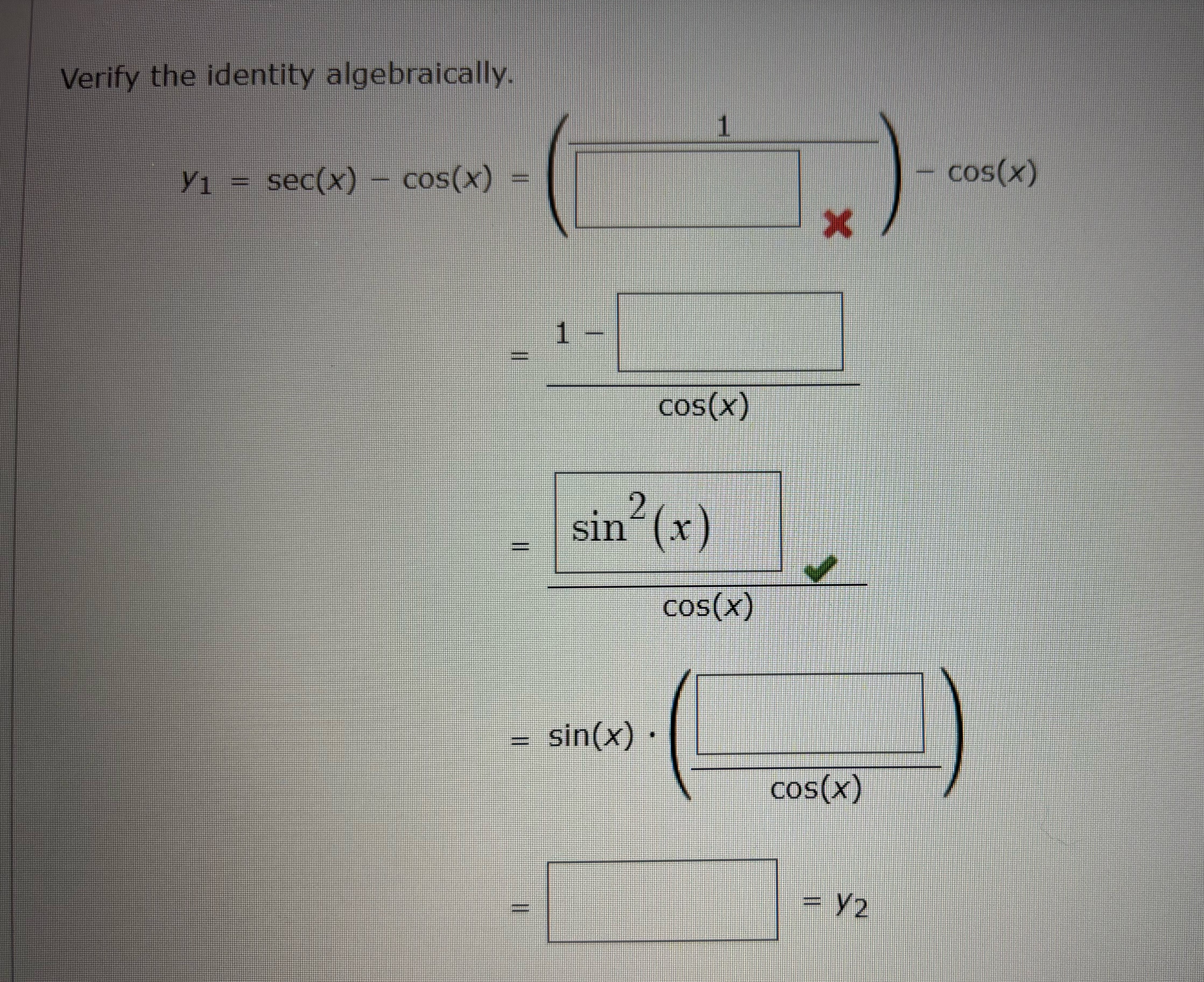 Solved Verify the identity algebraically. | Chegg.com