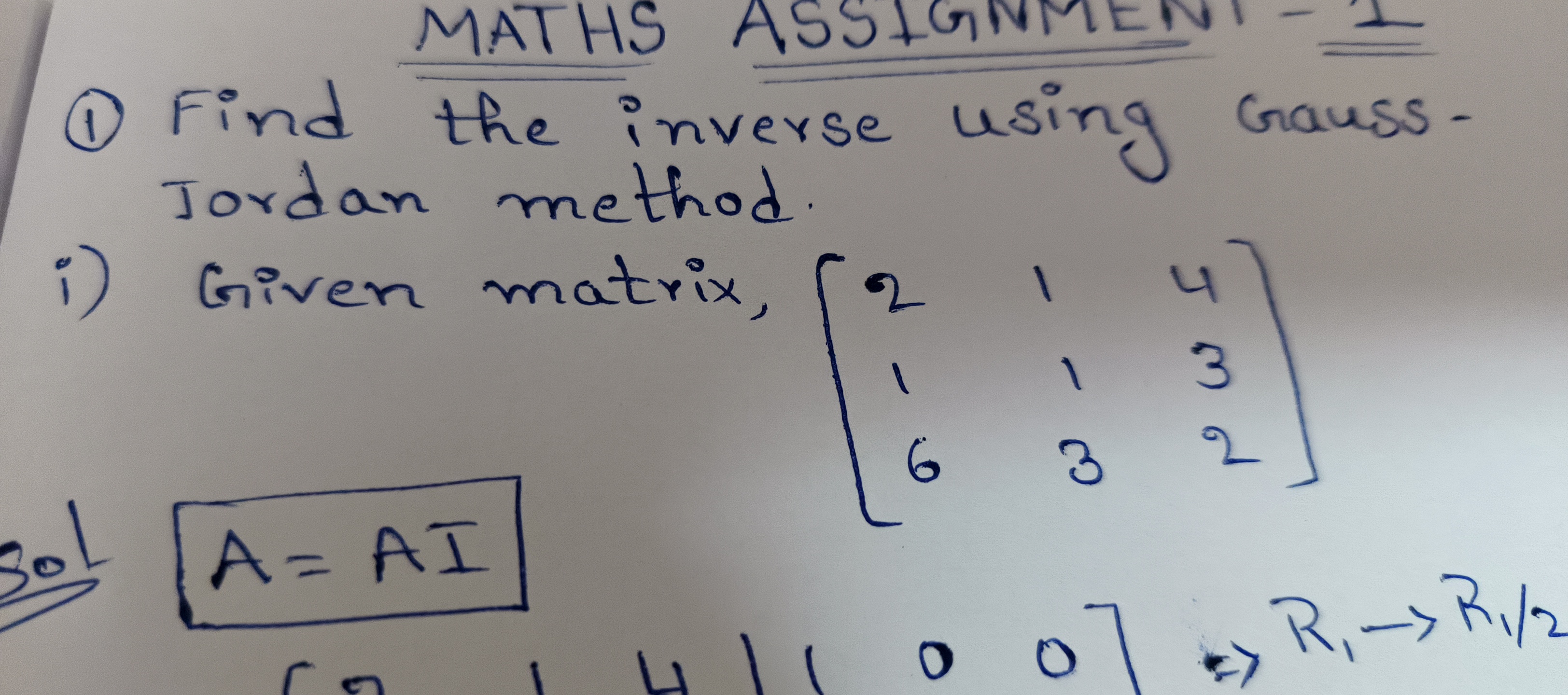 Solved (1) ﻿Find the inverse using Gauss - ﻿Jordan method. | Chegg.com