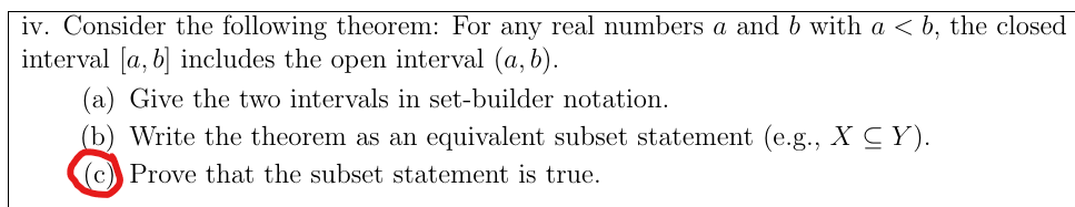 Solved iv. ﻿Consider the following theorem: For any real | Chegg.com
