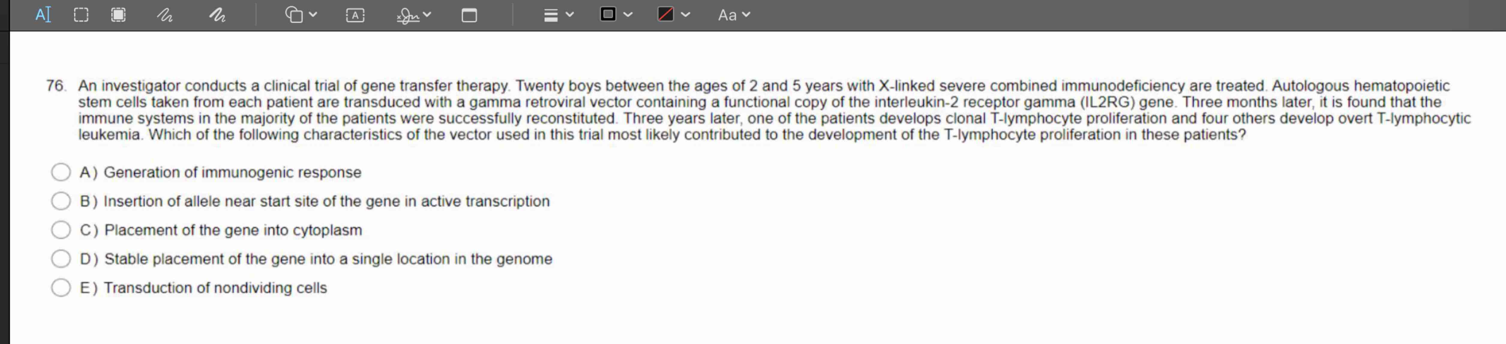 Solved leukemia. Which of the following characteristics of | Chegg.com