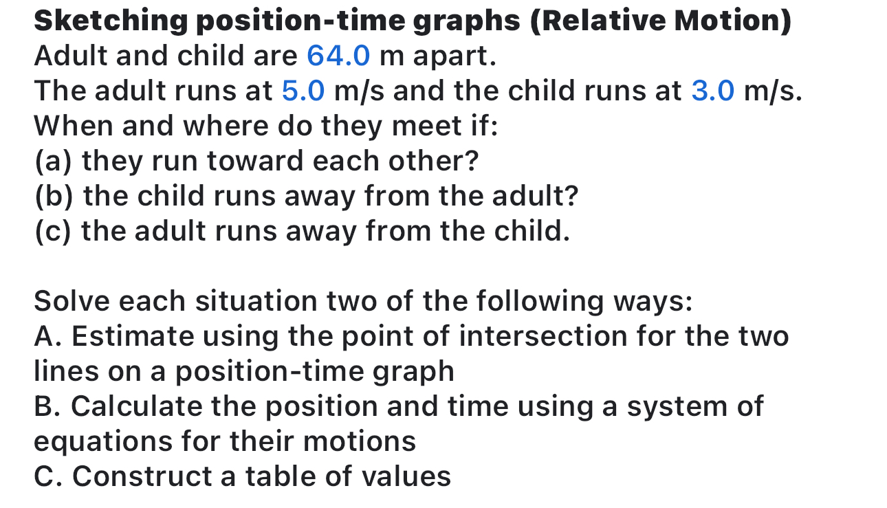 Solved Sketching position-time graphs (Relative Motion)Adult | Chegg.com
