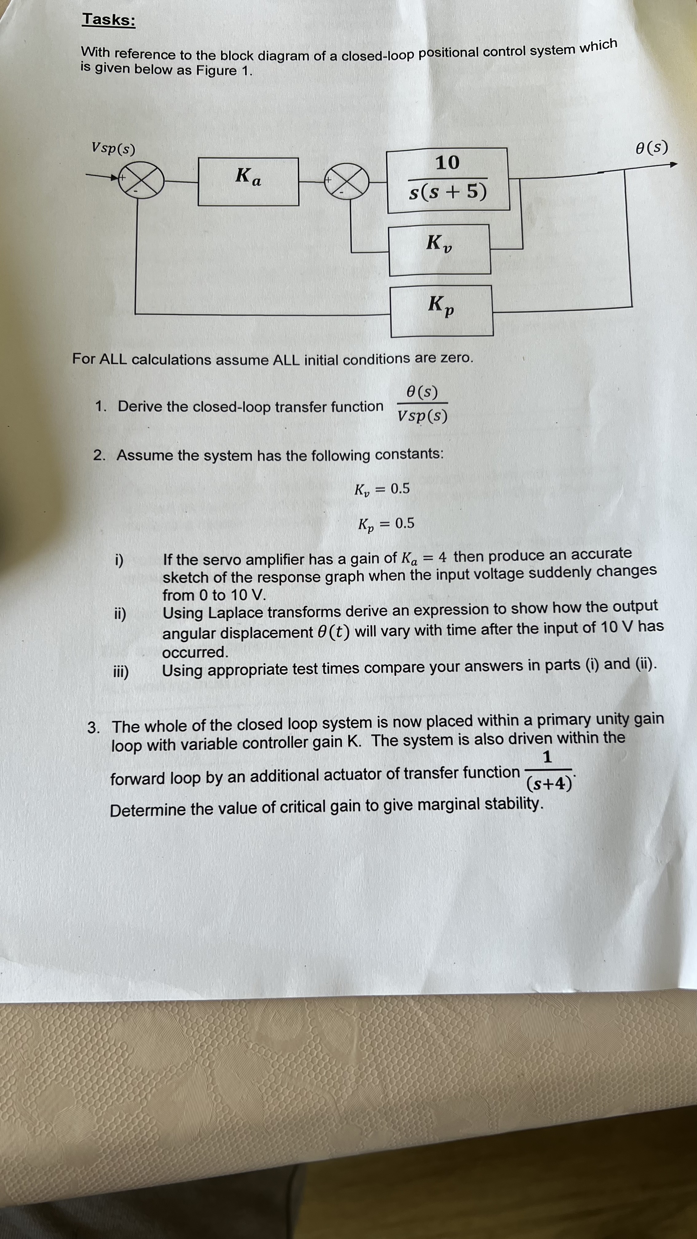 Solved Tasks: With reference to the block diagram of a | Chegg.com