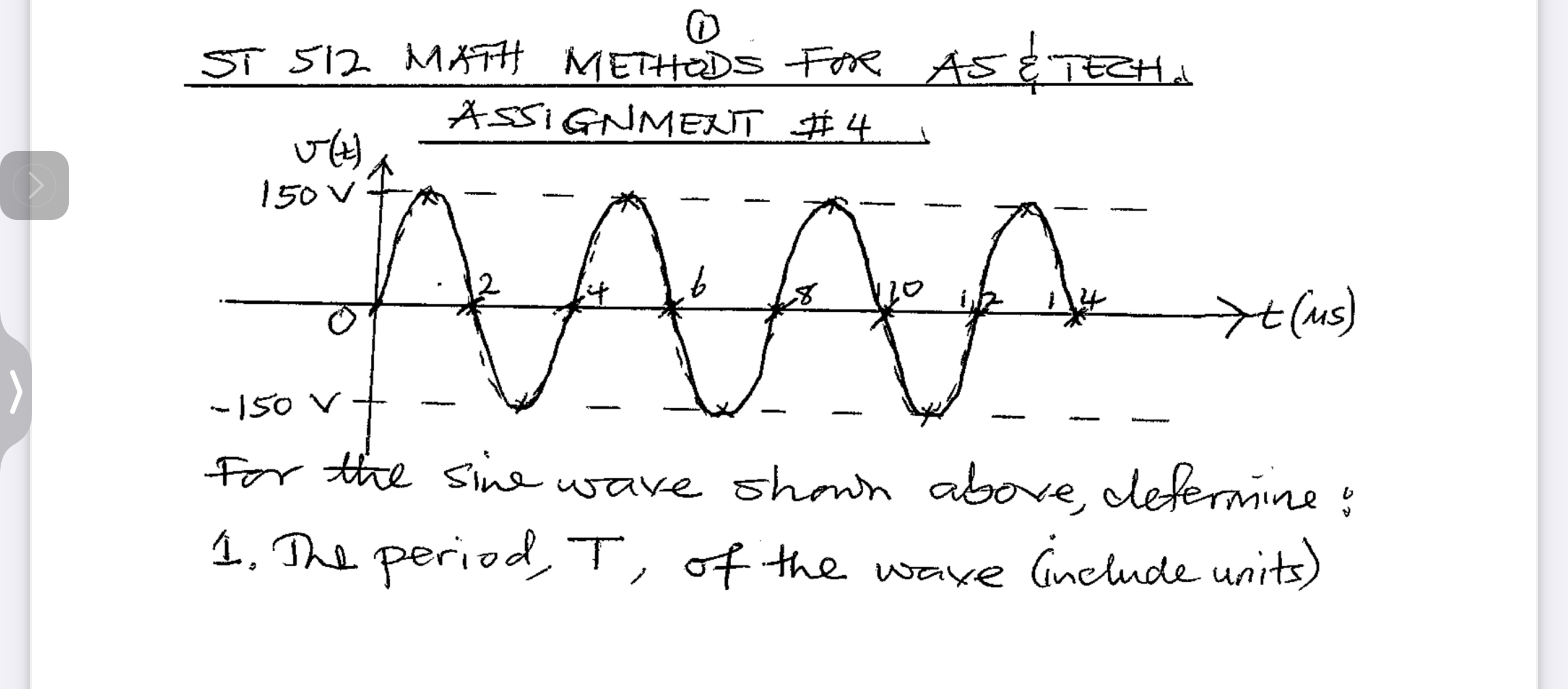 Solved SI 512 ﻿MATH METHODS FOR AS हैTECH.For the sine wave | Chegg.com