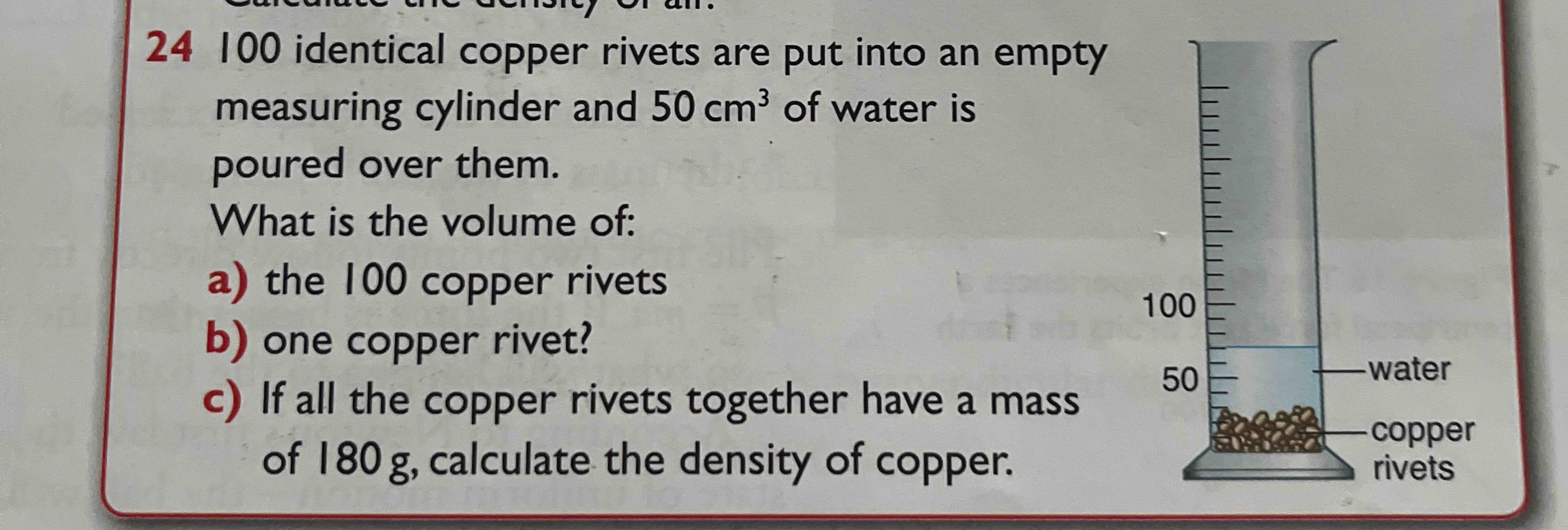 24100 ﻿identical copper rivets are put into an empty | Chegg.com