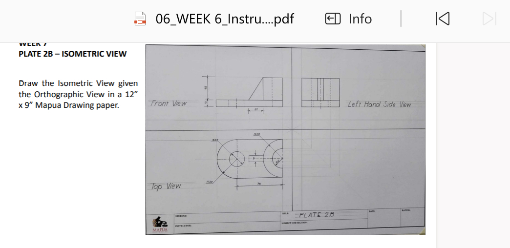 Solved 06_WEEK 6_Instru....pdfo+ ﻿Info≪PLATE 2B - ﻿ISOMETRIC | Chegg.com