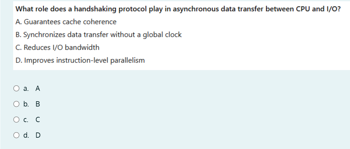 Solved code class="asciimath">What role does a handshaking | Chegg.com