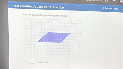 Solved Area: Counting Square Units: PracticeResder ToolsFind | Chegg.com