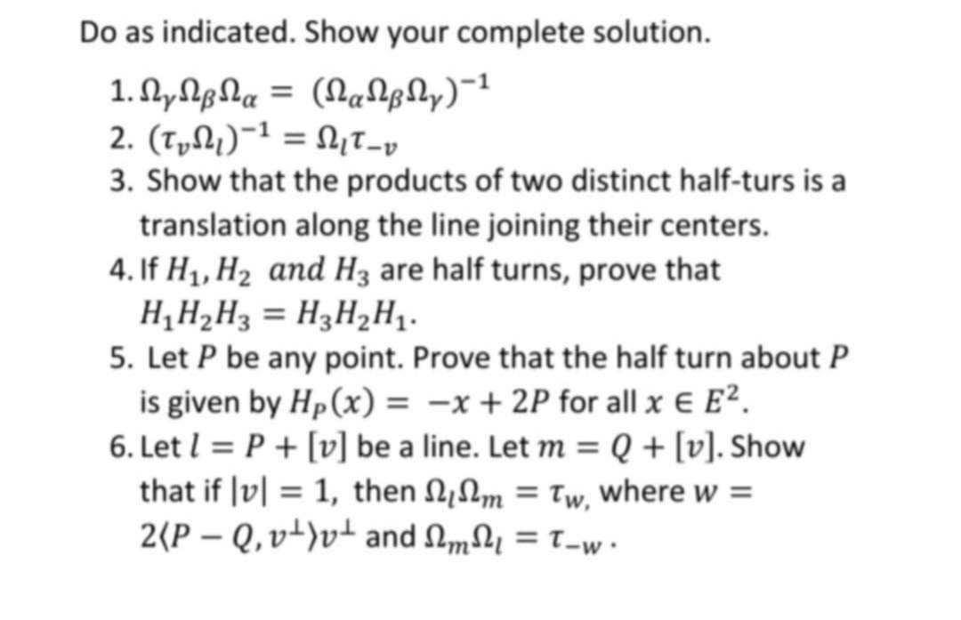 Solved code class="asciimath">Do as indicated. Show your | Chegg.com