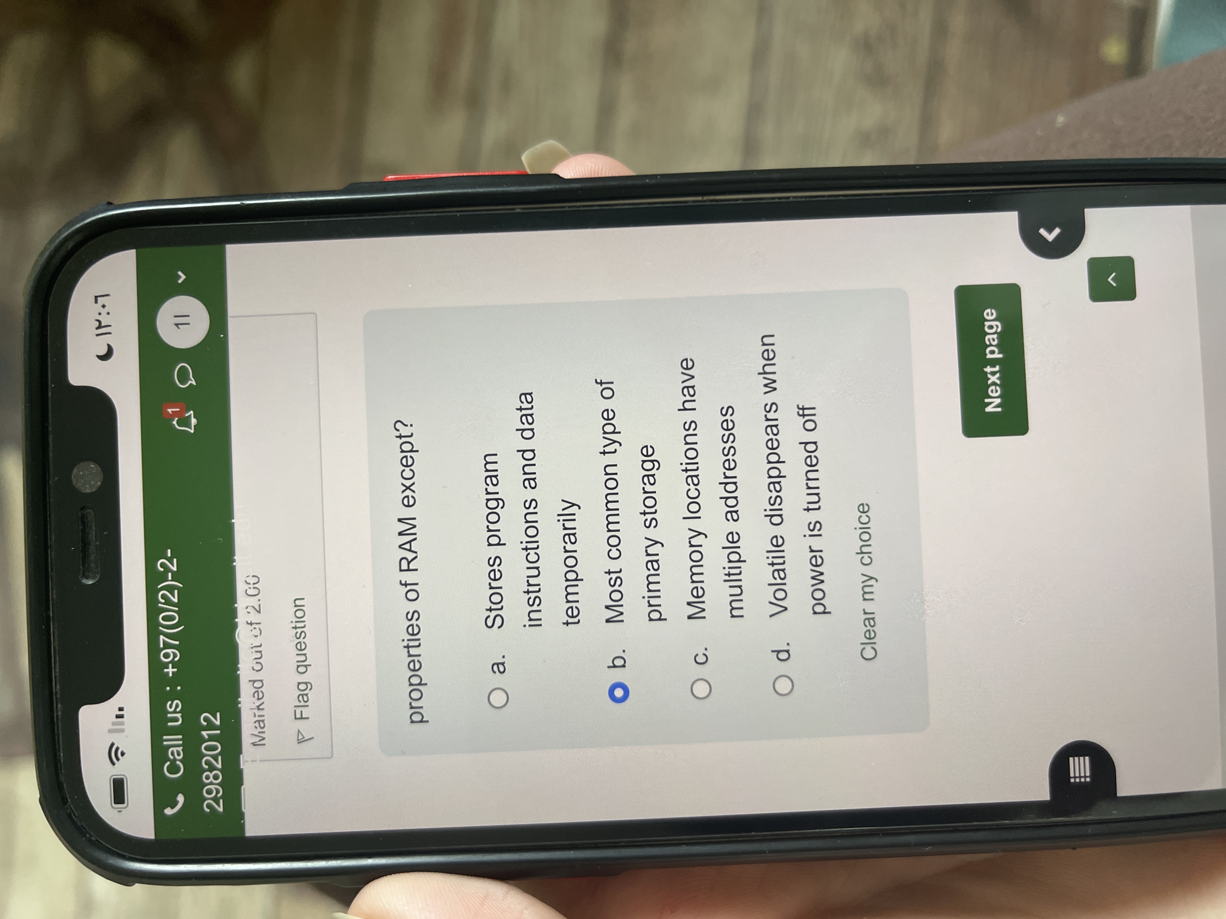 Solved properties of RAM except?a. ﻿Stores program | Chegg.com