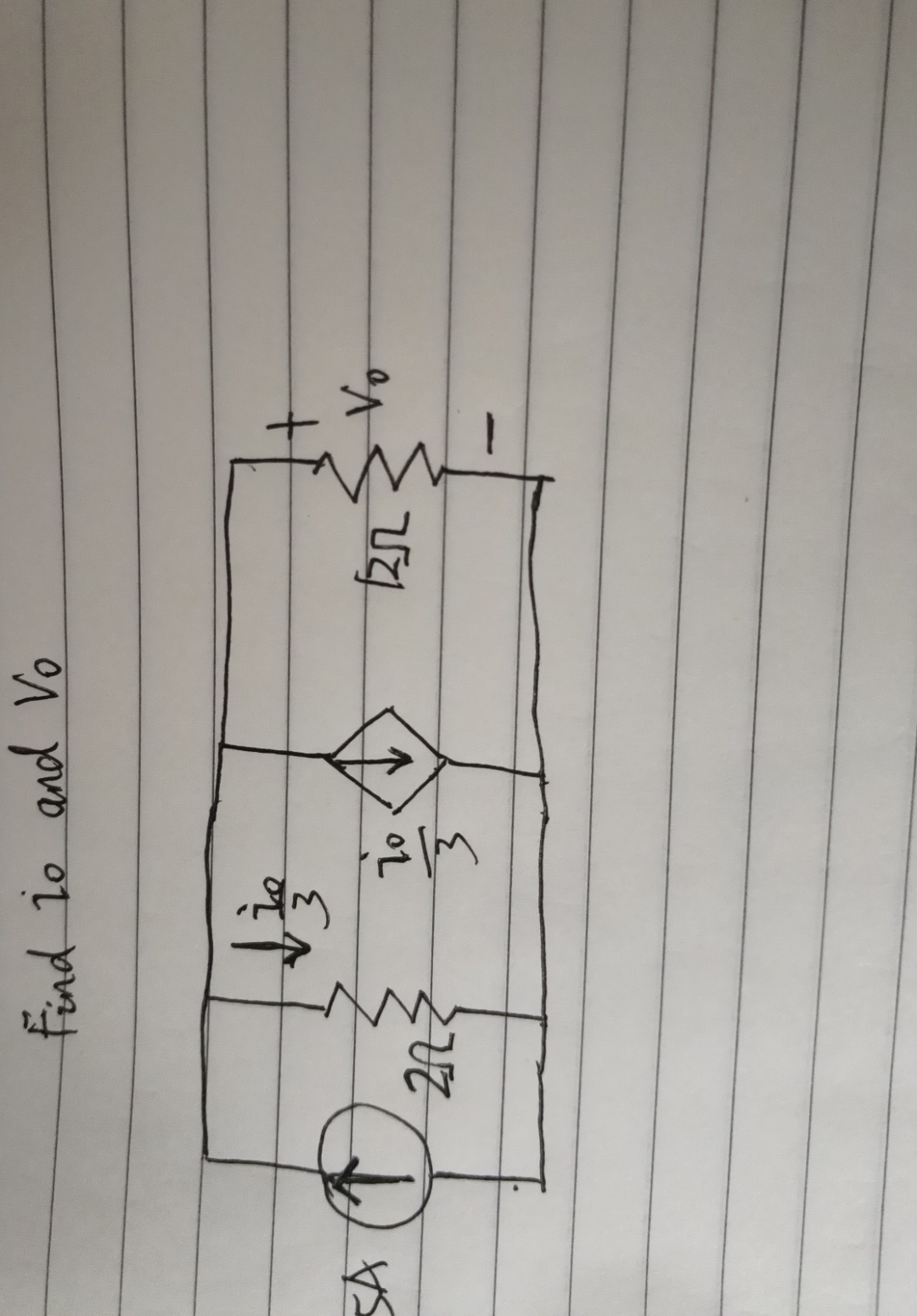 Solved Circuit issuesfind io and voFind i0 ﻿and V0 | Chegg.com