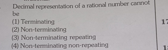 Solved Decimal representation of a rational number cannot be | Chegg.com