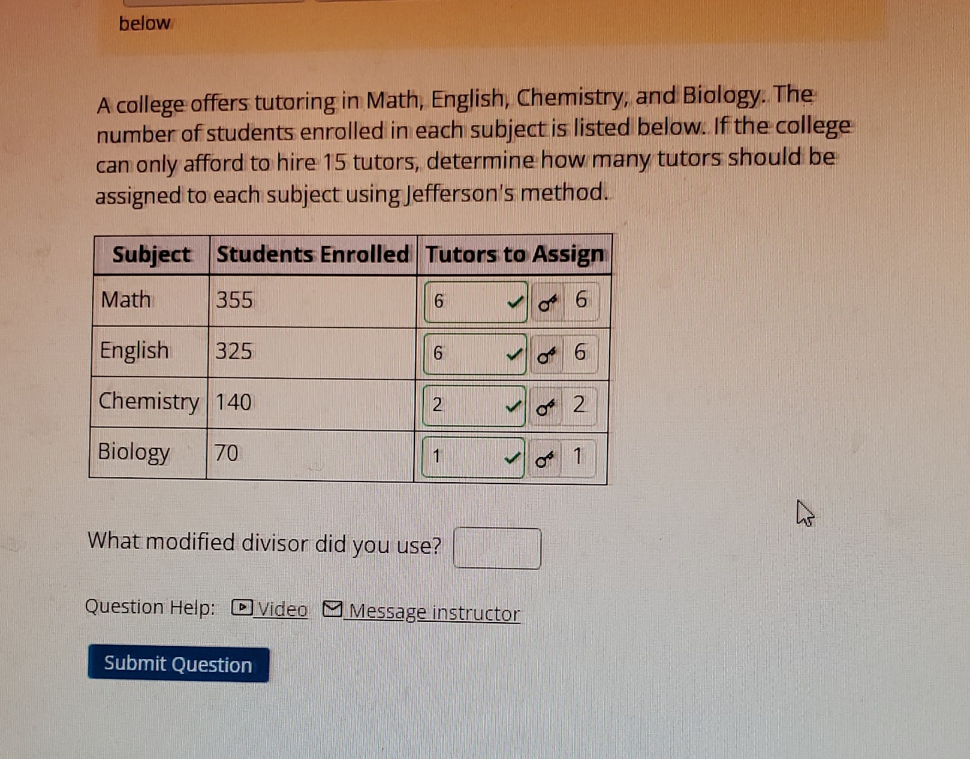 Solved belowA college offers tutoring in Math, English, | Chegg.com