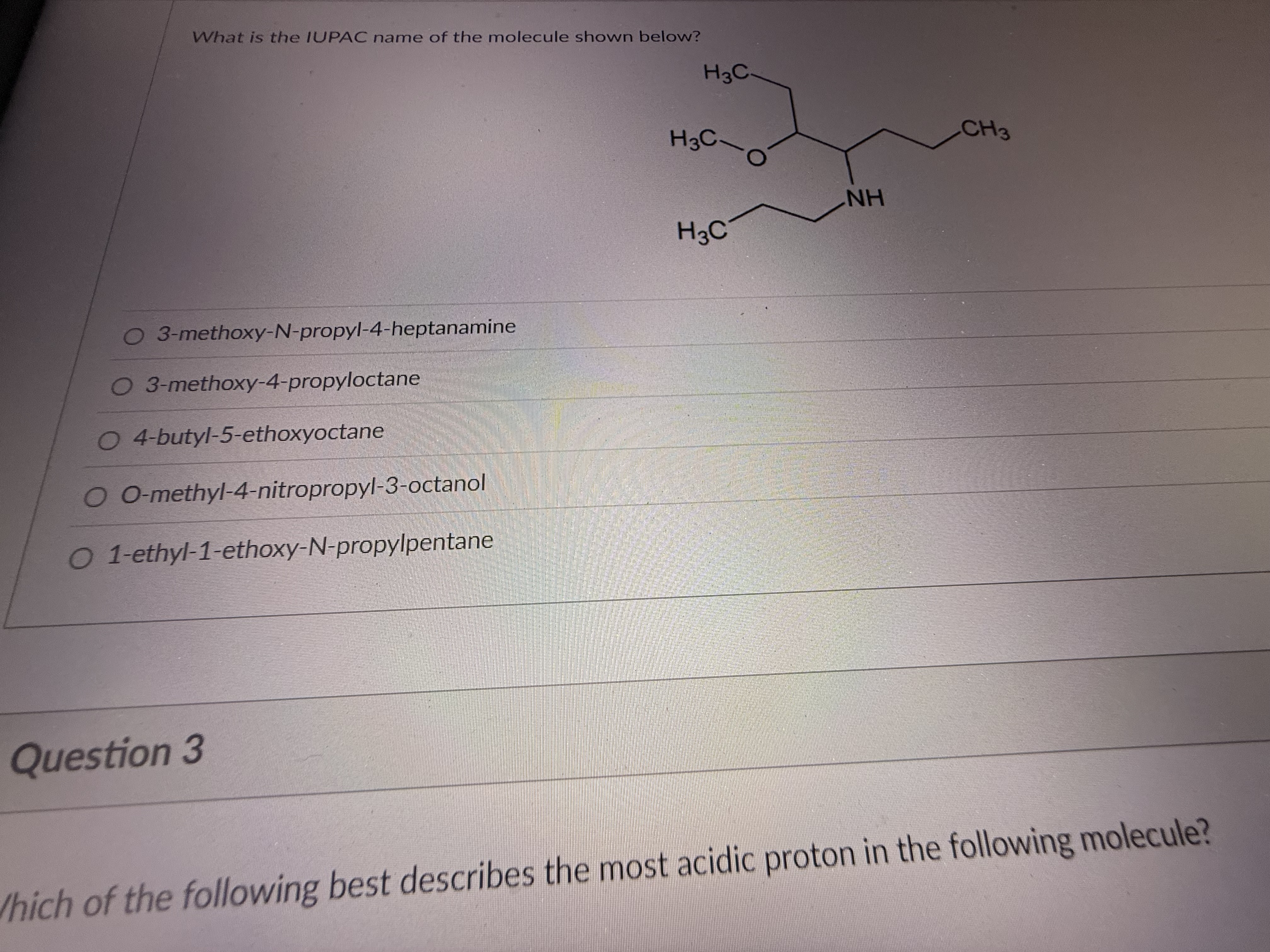 Solved What is the IUPAC name of the molecule shown below? | Chegg.com