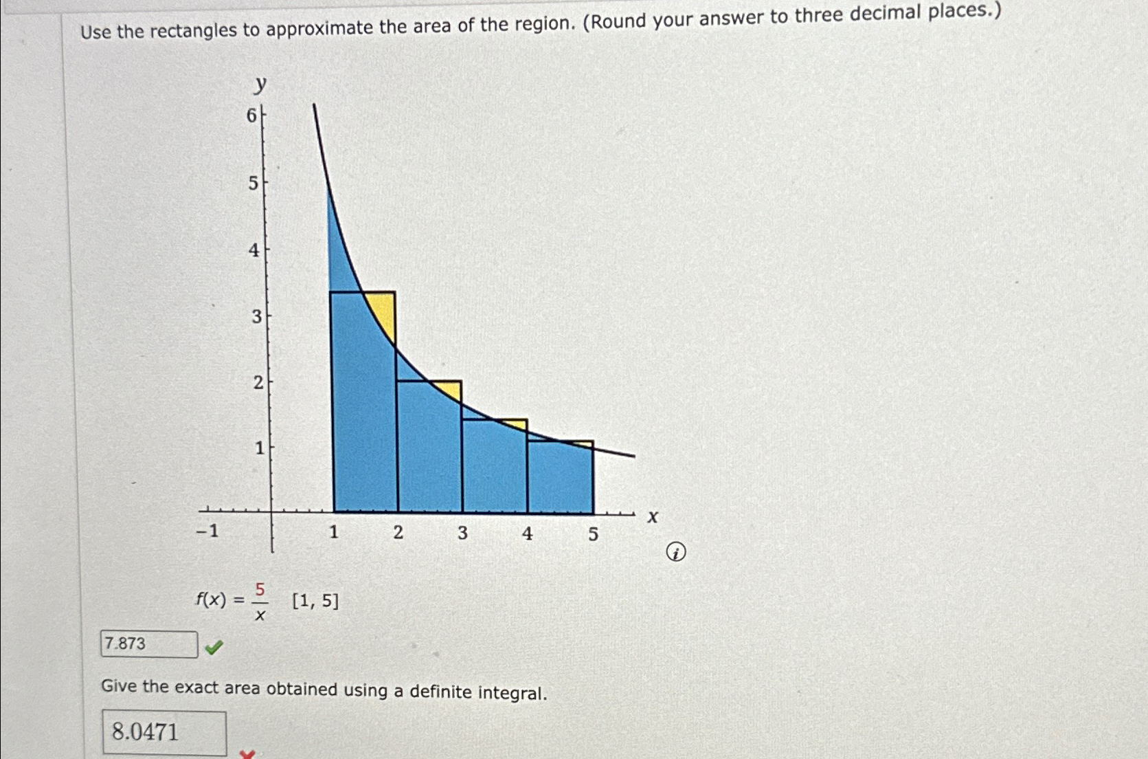 Solved Use the rectangles to approximate the area of the | Chegg.com