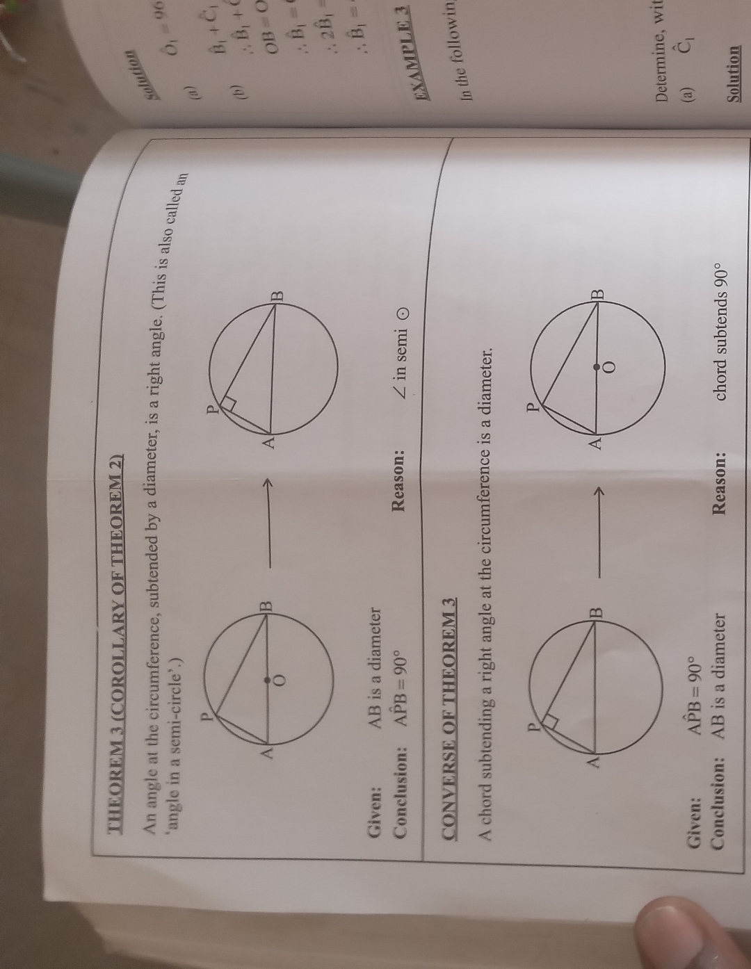 Solved THEOREM 3 (COROLLARY OF THEOREM 2) ﻿An angle at the | Chegg.com