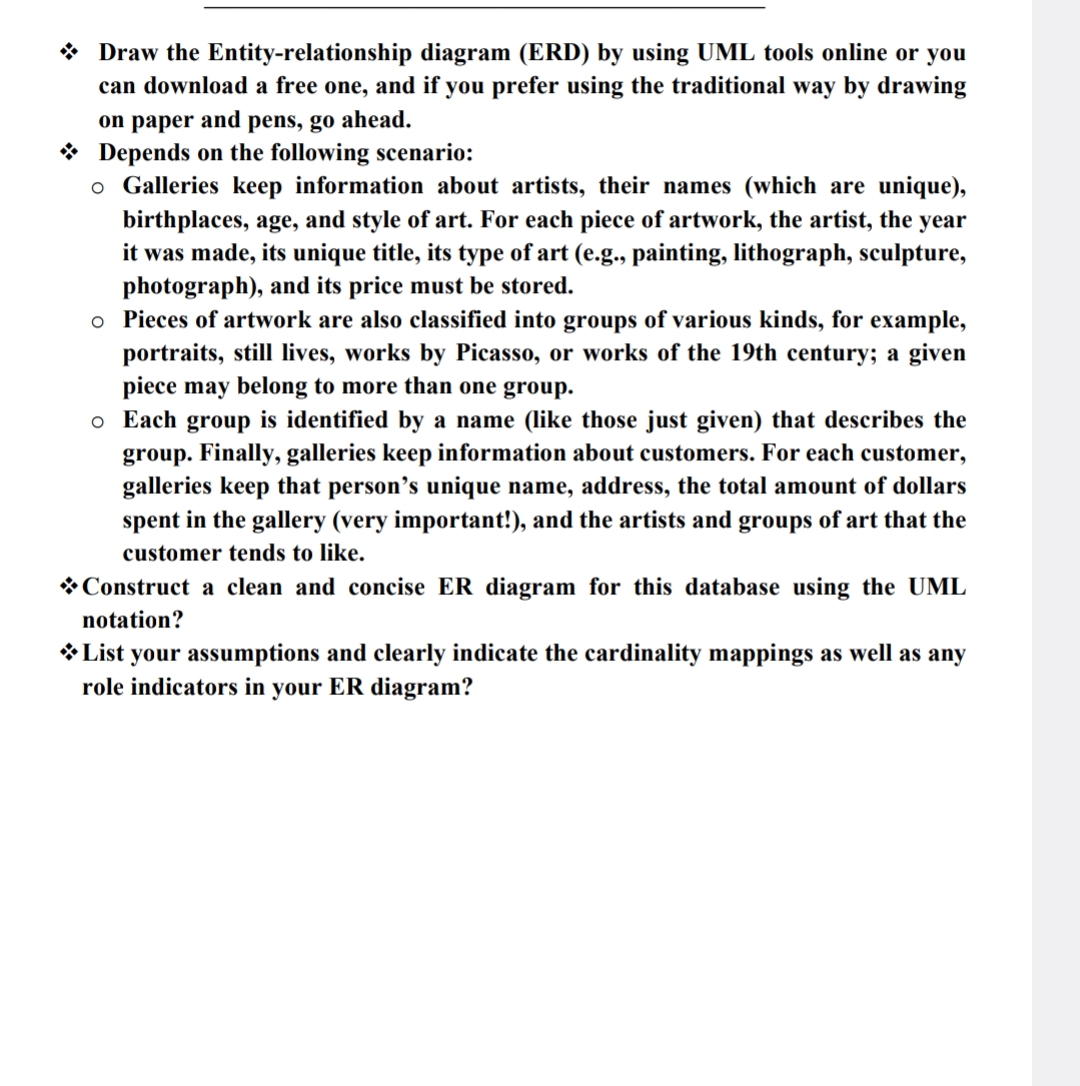 Draw the Entity-relationship diagram (ERD) ﻿by using | Chegg.com