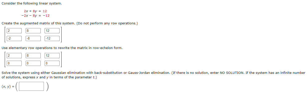 Solved Consider the following linear system. | Chegg.com