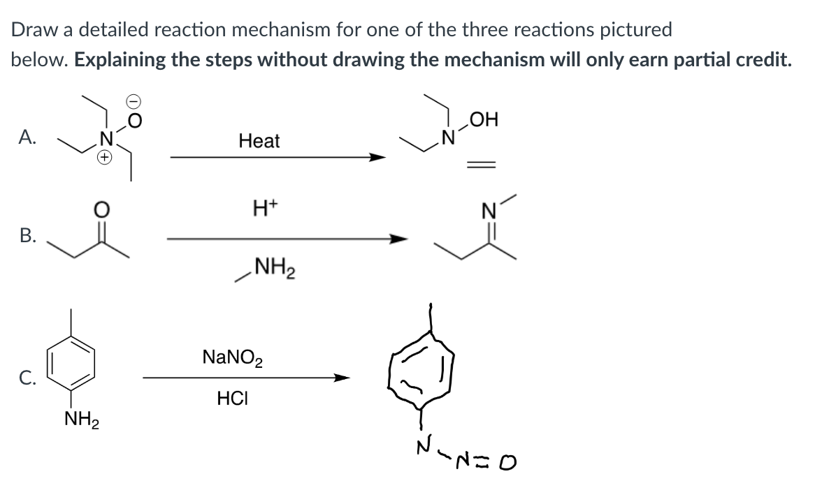 Solved Draw a detailed reaction mechanism for one of the | Chegg.com