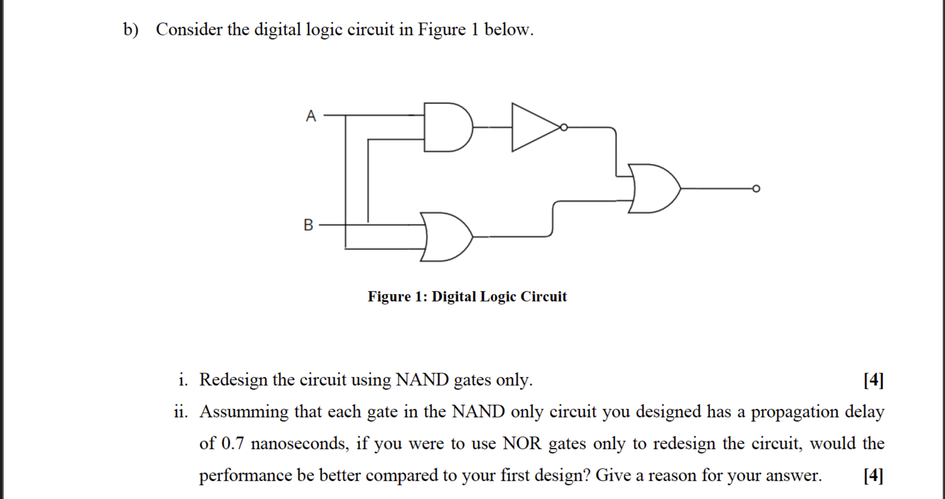 Solved b) ﻿Consider the digital logic circuit in Figure 1 | Chegg.com