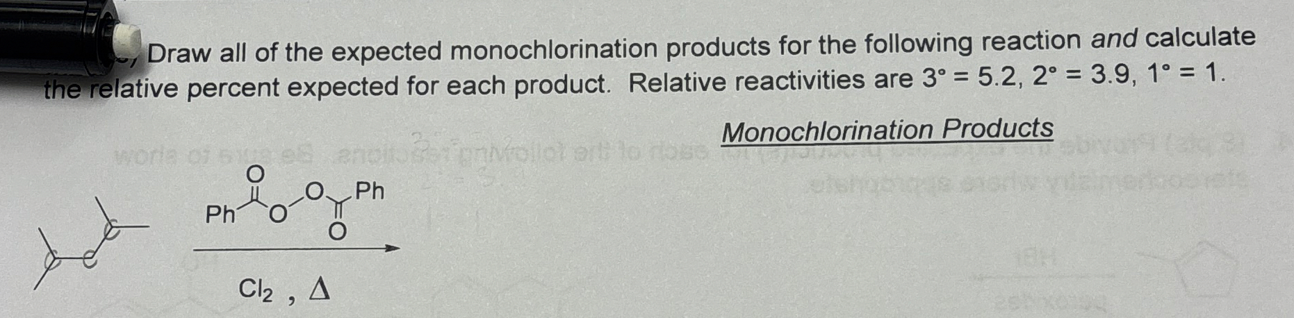 Solved Draw all of the expected monochlorination products | Chegg.com