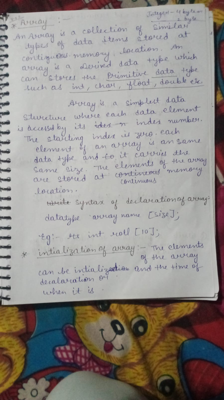 Solved Array 2 ﻿byte An Array is a collection of similar | Chegg.com