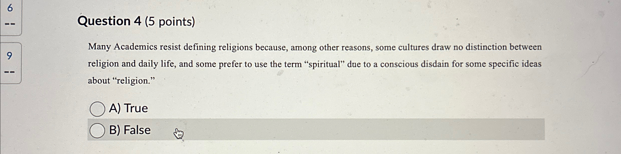 Solved Question 4 (5 ﻿points)Many Academics resist defining | Chegg.com