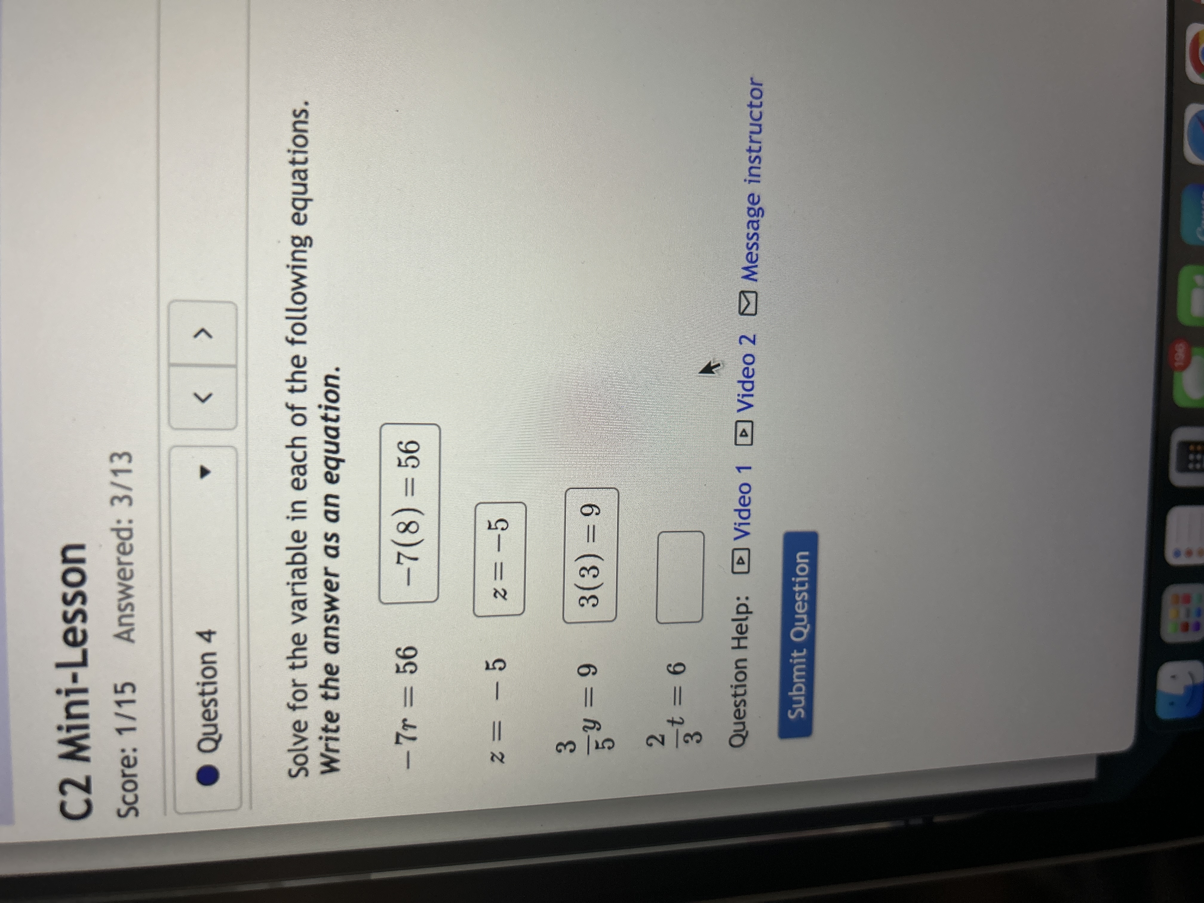 Solved code class="asciimath">Solve for the variable in each | Chegg.com