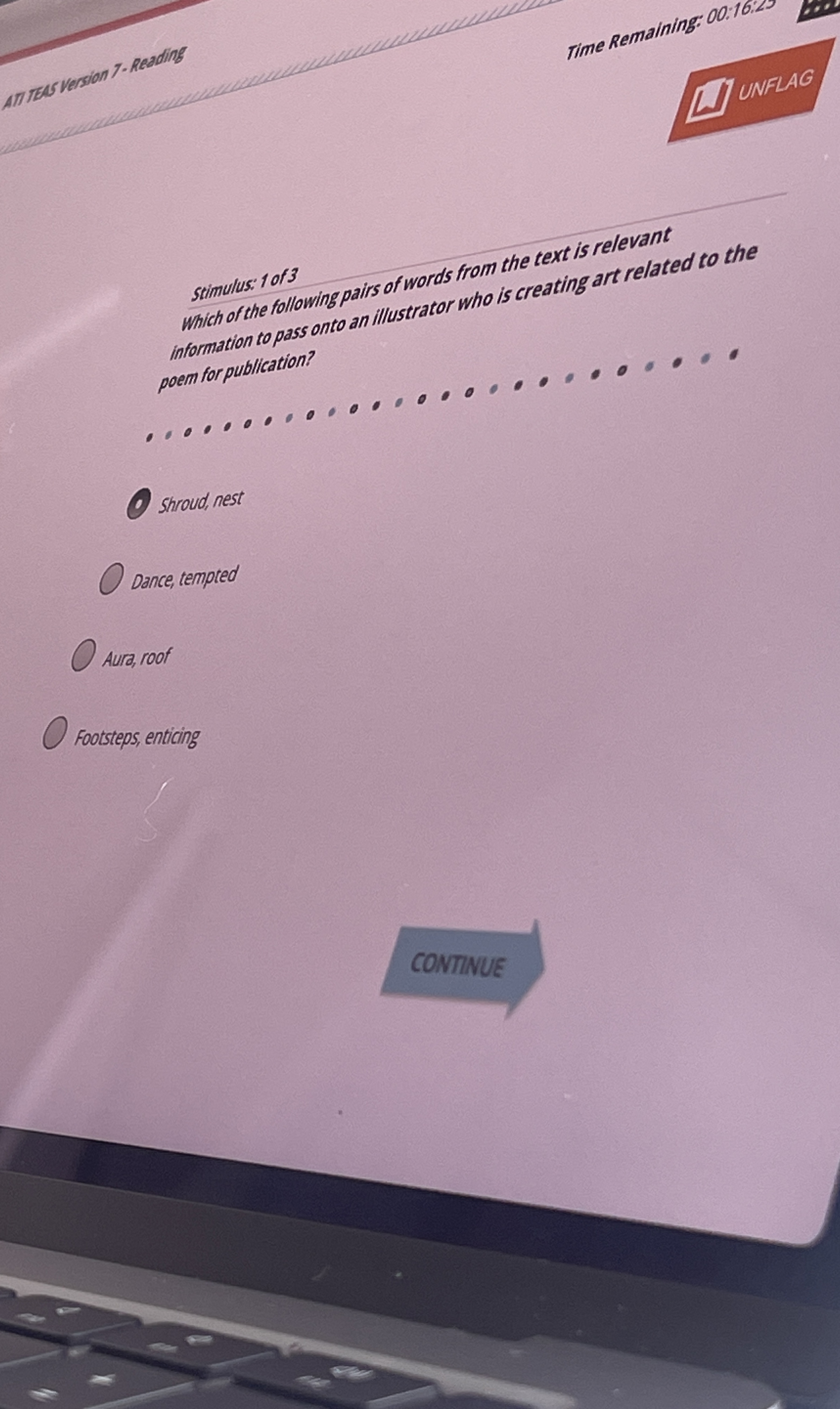 Solved Time Remaining: 00:16:23LI UNFLAGstimulus: 1 ﻿of | Chegg.com