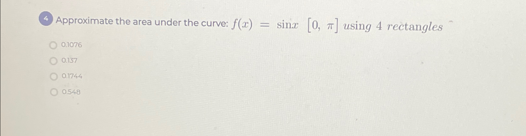 Solved Approximate the area under the curve: | Chegg.com