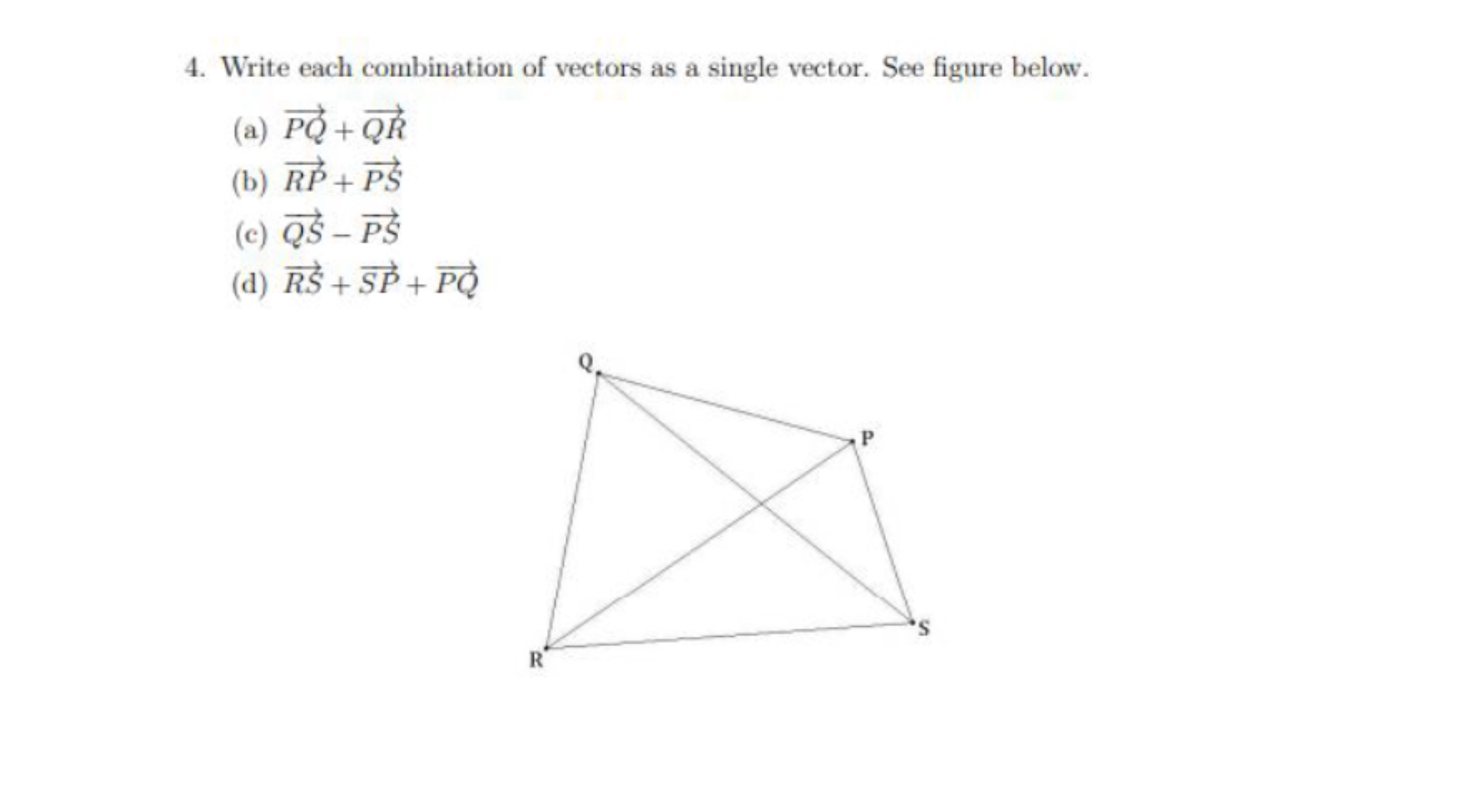 Solved Write each combination of vectors as a single vector. | Chegg.com