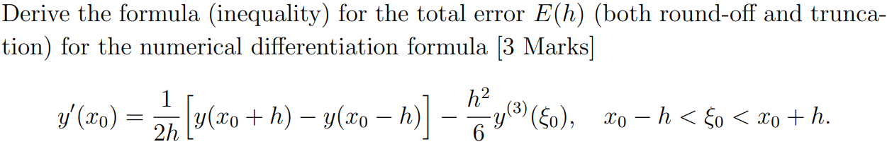 Solved Derive the formula (inequality) ﻿for the total error | Chegg.com