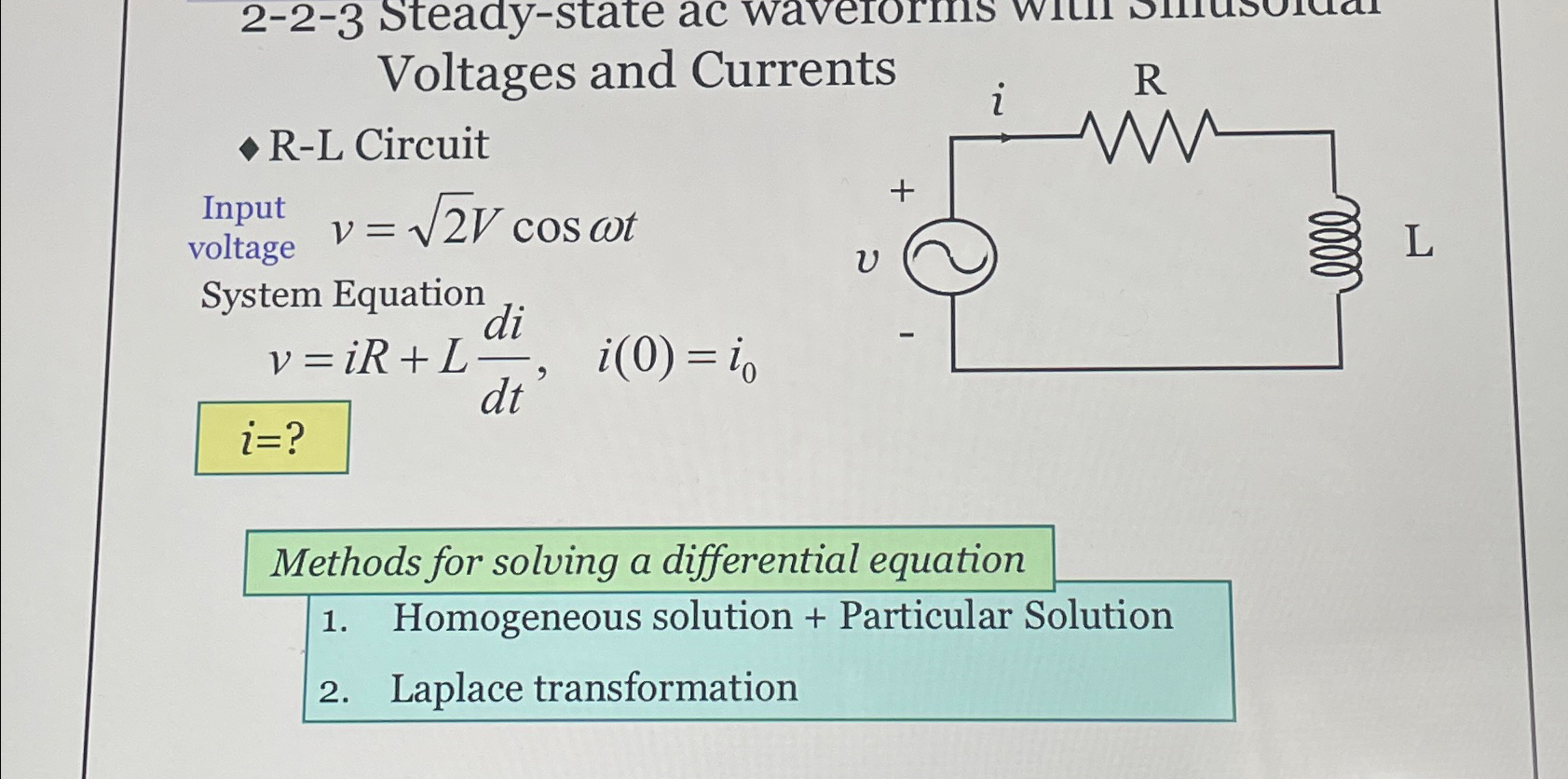 Solved Voltages and Curren'R-L | Chegg.com