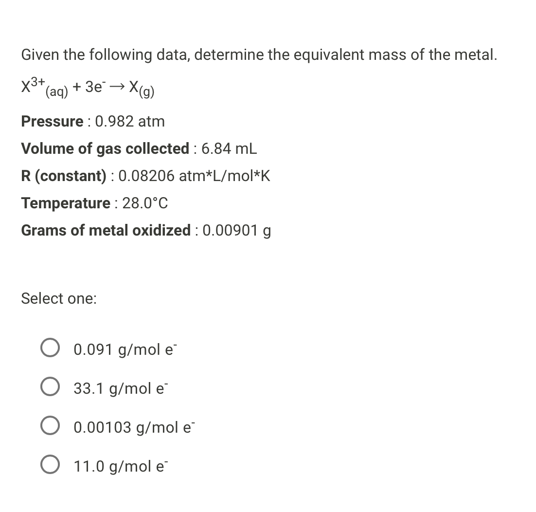 Solved Given the following data, determine the equivalent | Chegg.com
