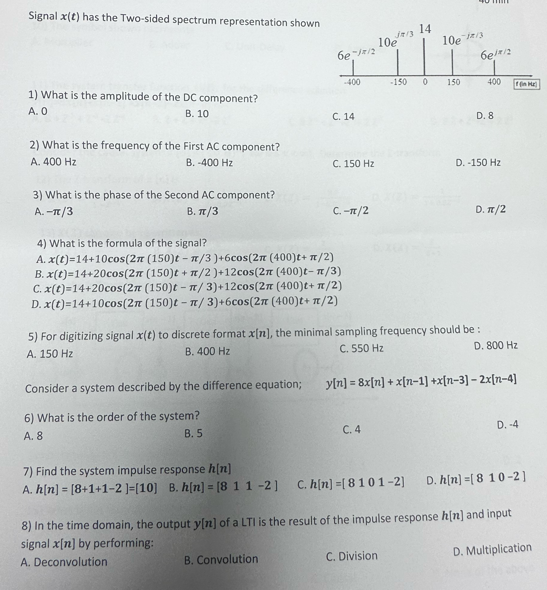 Solved Signal x(t) ﻿has the Two-sided spectrum | Chegg.com