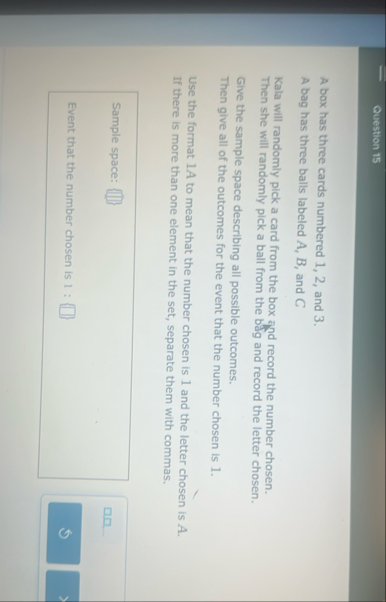 Solved Question 15A box has three cards numbered 1,2 , ﻿and | Chegg.com