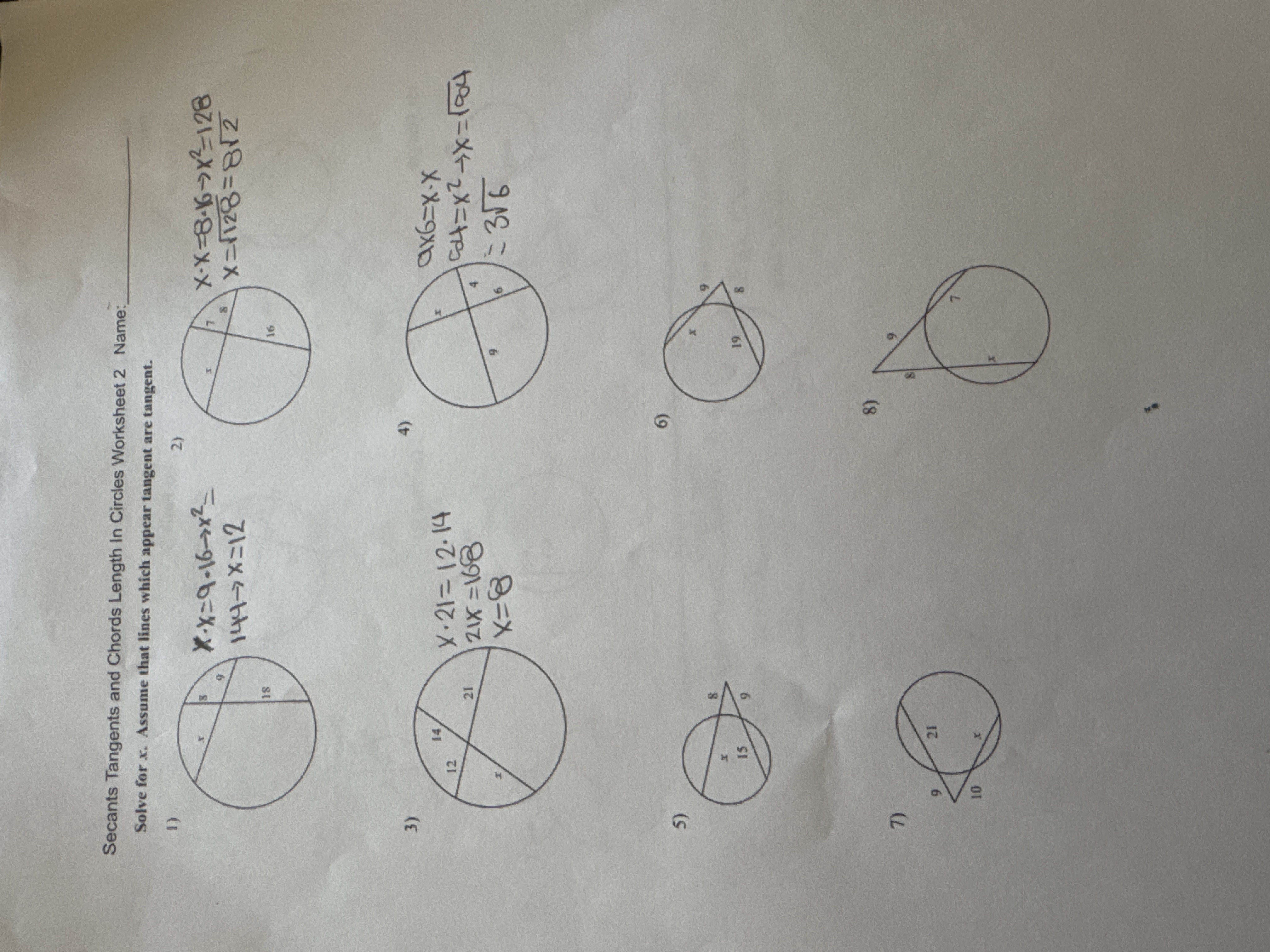 Solved code class="asciimath">Secants Tangents and Chords | Chegg.com