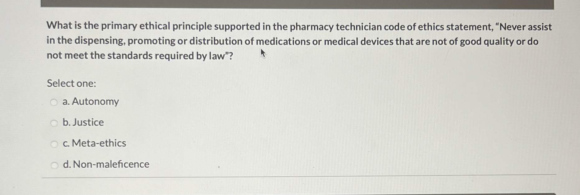Solved What is the primary ethical principle supported in | Chegg.com