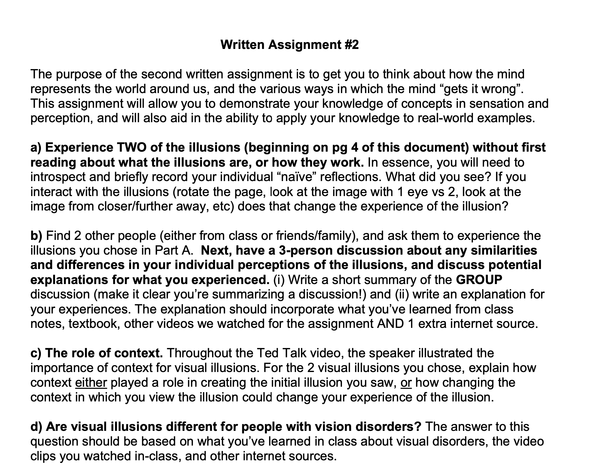 Solved Written Assignment #2The purpose of the second | Chegg.com