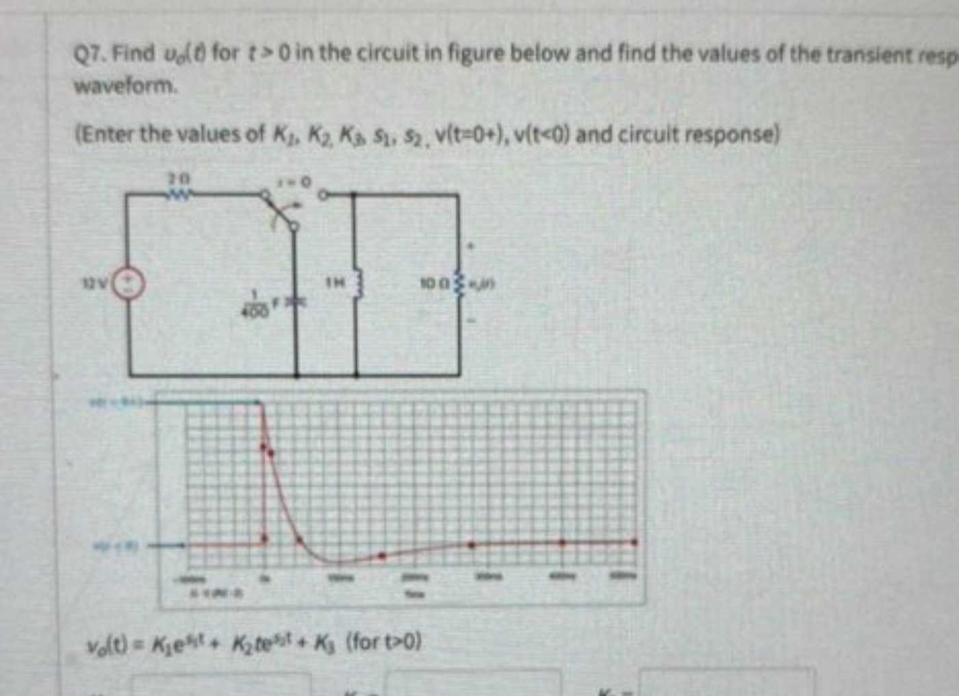 Solved Find uot for t > 0 ﻿in the circuit in figure below | Chegg.com
