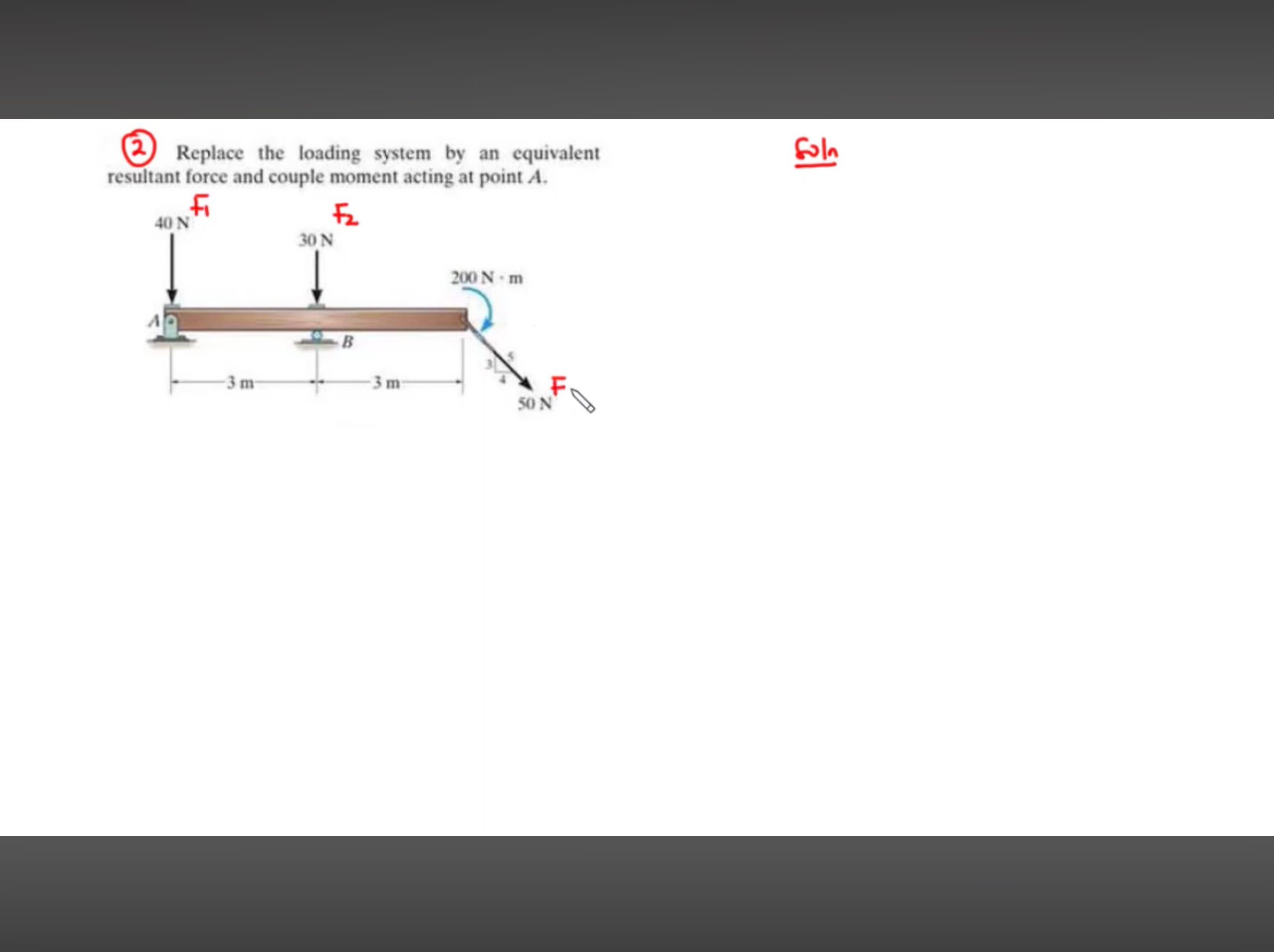 Solved (2) ﻿Replace the loading system by an | Chegg.com