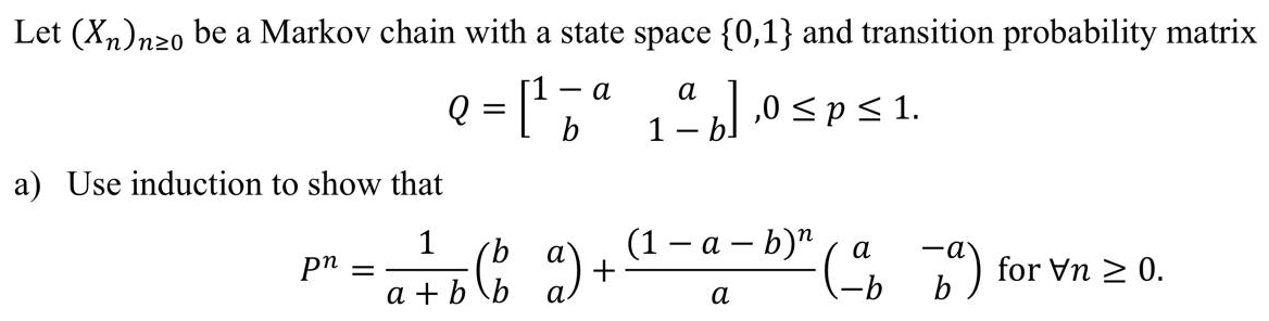 Solved Let (xn)n≥0 ﻿be a Markov chain with a state space | Chegg.com