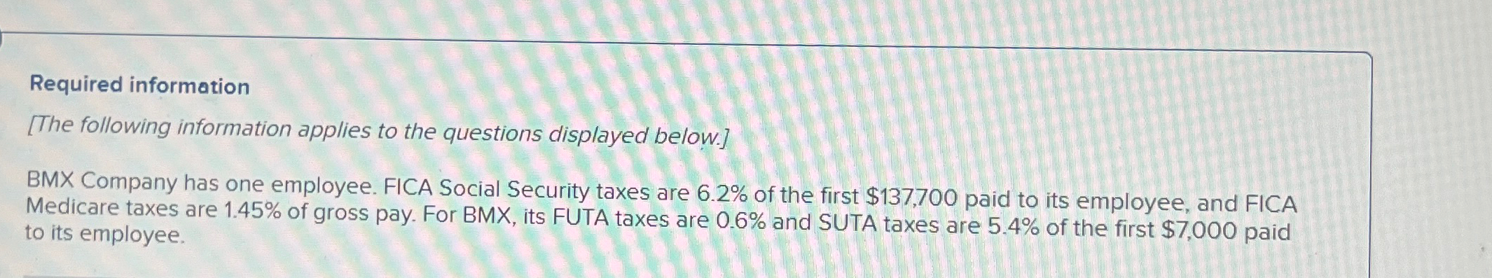 Solved Required information[The following information | Chegg.com