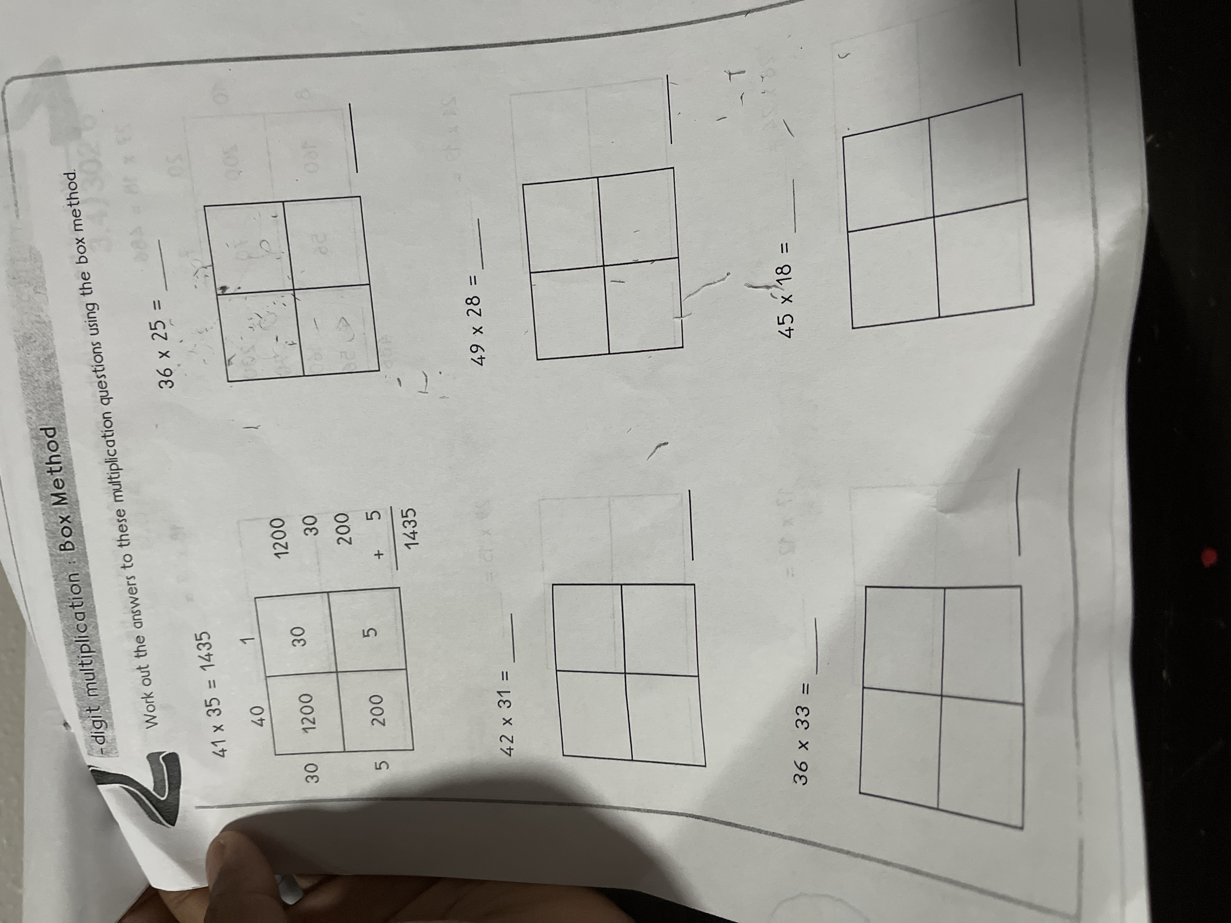 Solved code class="asciimath">multiplication: Box Method | Chegg.com