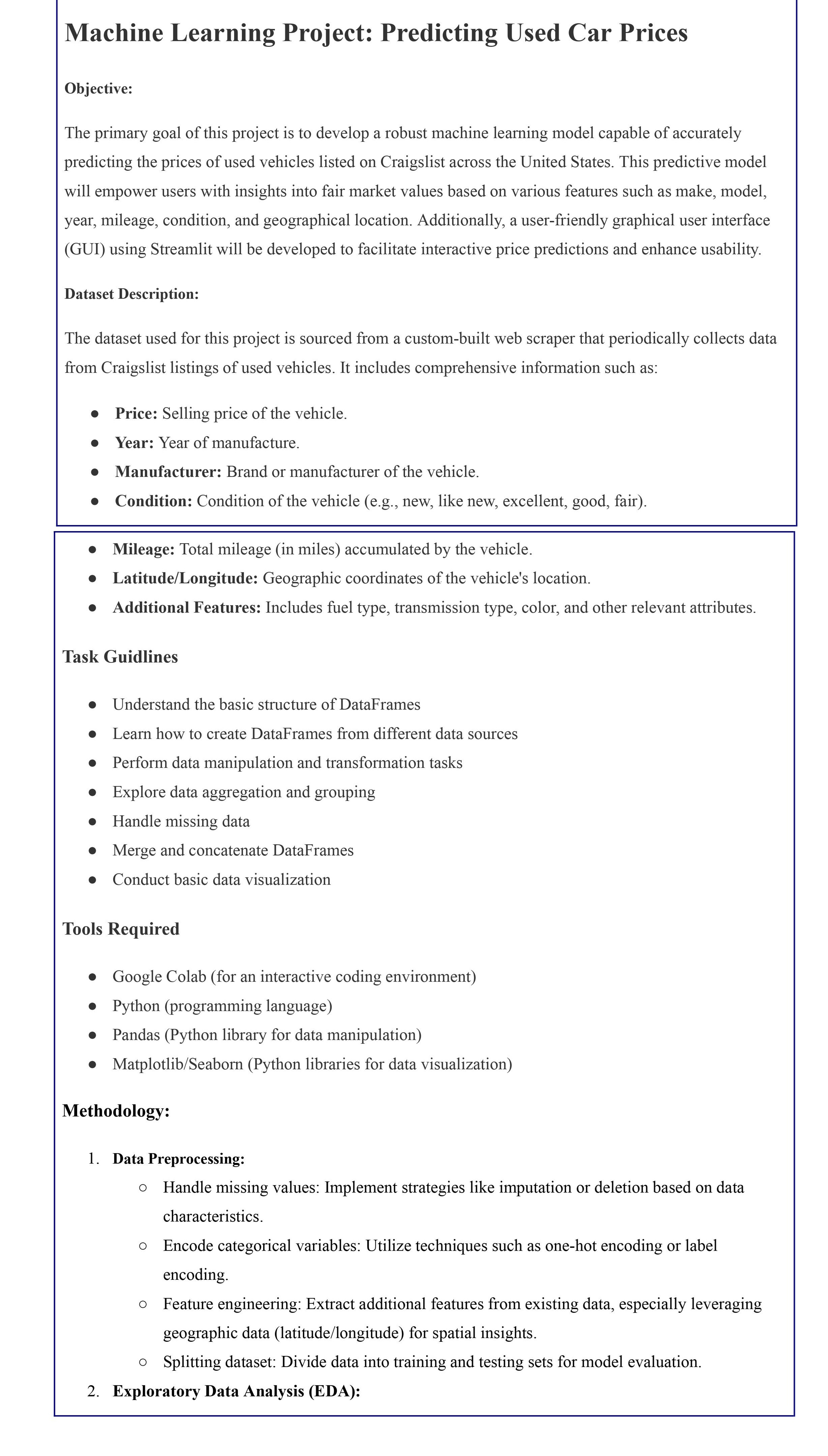 Solved Predicting Used Car PricesObjective:The primary goal | Chegg.com