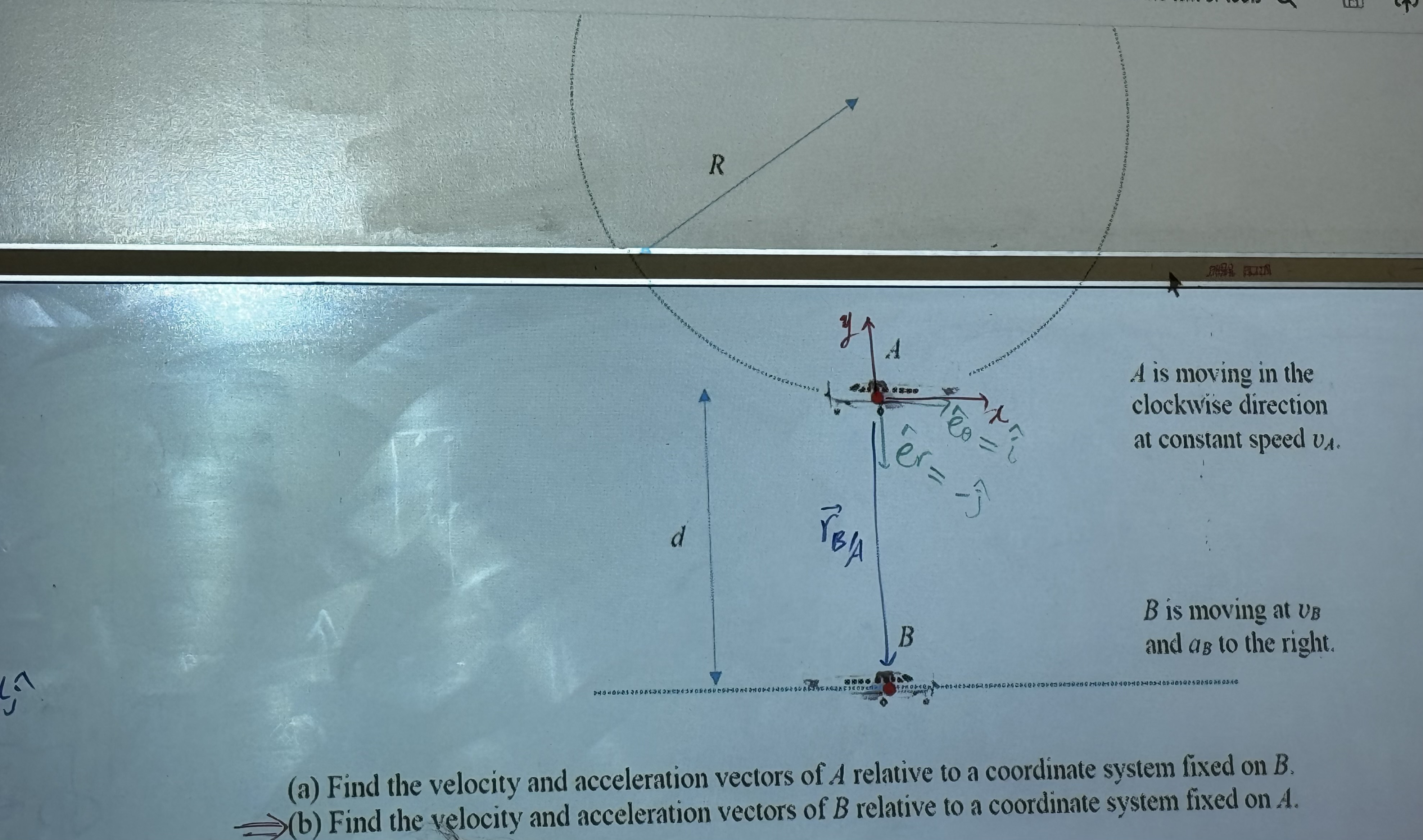 Solved a) ﻿Find the velocity and acceleration of A relative | Chegg.com