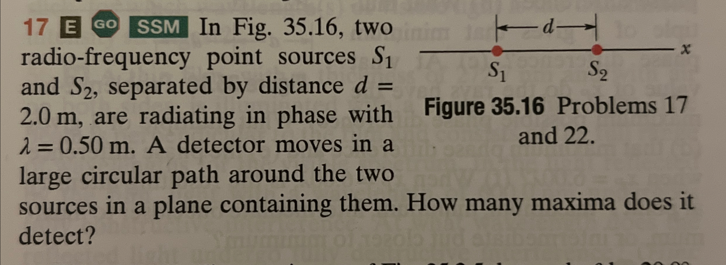 Solved 17 ﻿E co SSM In Fig. 35.16, ﻿two radio-frequency | Chegg.com