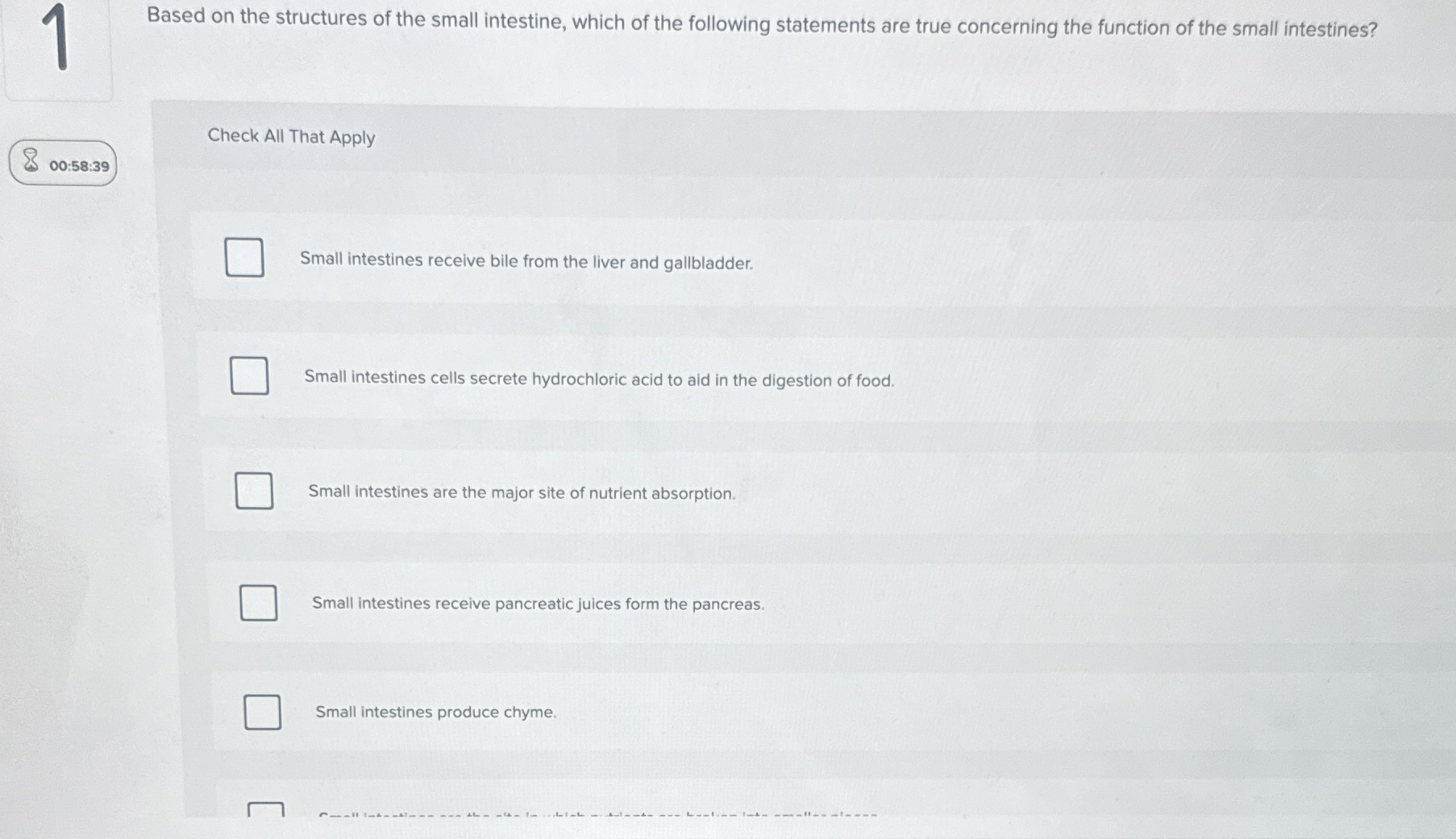 Solved 1Based on the structures of the small intestine, | Chegg.com
