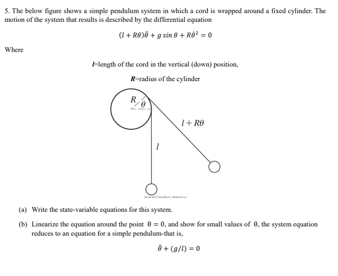 Solved The below figure shows a simple pendulum system in | Chegg.com