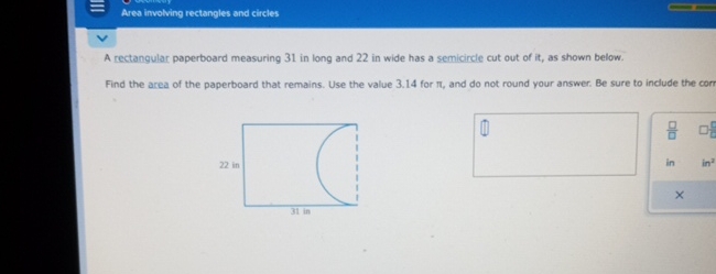 Solved Area involving rectangles and circles A rectangular | Chegg.com
