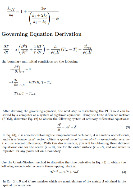 keffk0=1+3φ(k1+2k0k1-k0)-φGoverning Equation | Chegg.com